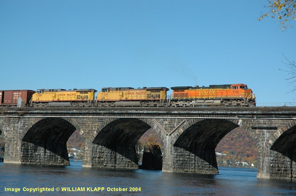 11R With Engines BNSF 5158 Up 7124 UP 7226
